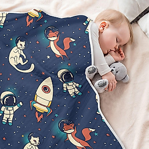 WELLDAY Baby Blanket for Boys Girls - Cute Cosmic Pattern Blankets, Unisex Soft and Comfor Children Blanket for Children Sound Sleep Boys and Girls Gifts 30 x 40 Inch
