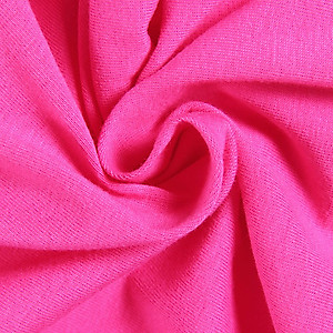 Roselux Women Short Sleeve Deep V Neck Tops Shirts Fitted Cotton Modal Summer Sexy Tshirt Tee Hot Pink M