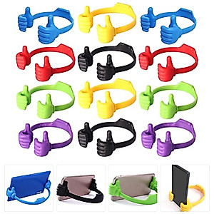 SAFIGLE 12Pcs Lazy Thumbs Up Cell Phone Holder for Desk, Creative Flexible Cell Phone Stands Lazy Phones Stand with Hand Holder for Desk, Desktop Tablet Cellphone Thumb Holder Multi-Angle Phone Holder