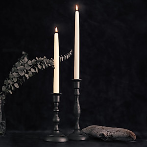 Bluecorn 100% Pure Beeswax Taper Candles | Natural Beeswax Candles, Ivory White Unscented Tapered Candles | 8 Inch Candles, Pair - Two Candlesticks | Soy, Paraffin, & Fragrance Free