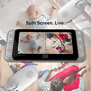 KODAK Cherish C520 WiFi Video Baby Monitor with Above-The-Crib View for Indoor Usage, HD Video on Parent Unit for Constant Monitoring and Phone App for Quick Check-ins