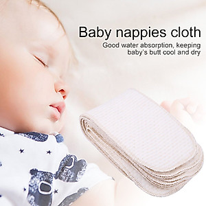 Reusable Cloth Diaper Inserts, 10Pcs Breathable Cotton Baby Nappies Newborn Washable Absorbent Nappy Liners for Babies and Toddlers