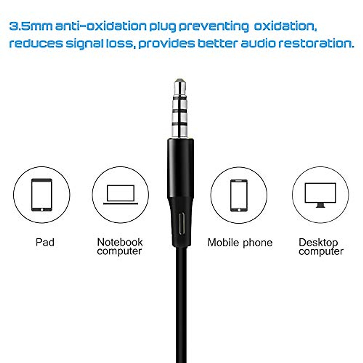 3 Packs Earbud Headphones with Remote & Microphone, SourceTon in Ear Earphone Stereo Sound Noise Isolating Tangle Free for Smartphones, Laptops, Gaming, Fits All 3.5mm Interface Device