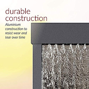 Alpine Corporation MLT102 Mirror Waterfall Fountain with Stones and Light, 72 Inch Tall, Silver