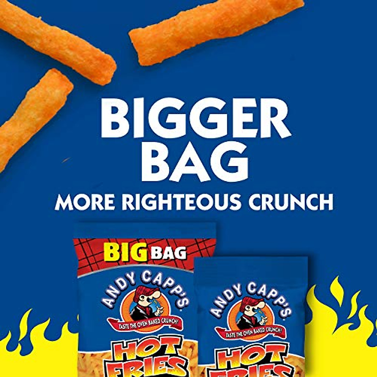 Andy Capp's Big Bag Hot Fries, 8 oz, 8 Pack