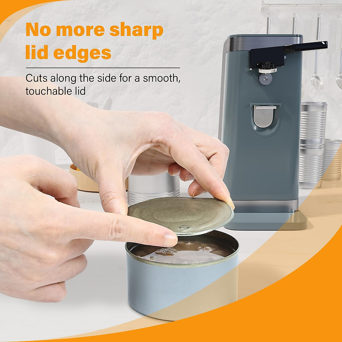 Skyehomo Electric Can Opener, Knife Sharpener and Bottle Opener with Removable Cutting Lever and Cord Storage
