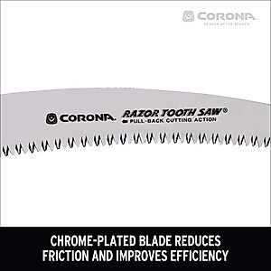 Corona Tools 10-Inch RazorTOOTH Folding Saw | Pruning Saw Designed for Single-Hand Use | Curved Blade Hand Saw | Cuts Branches Up to 6" in Diameter | RS 7265D