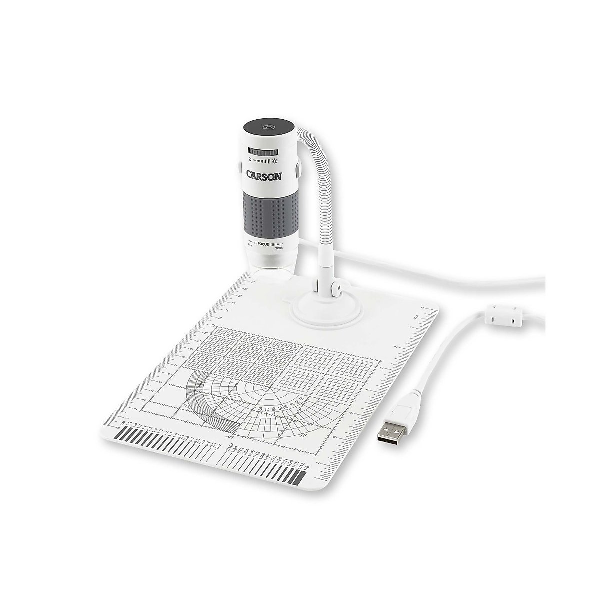 Carson eFlex 78x/324x Effective Magnification (Based on a 27" monitor) LED Lighted USB Digital Microscope with Flexible Stand and Base (MM-840) , White