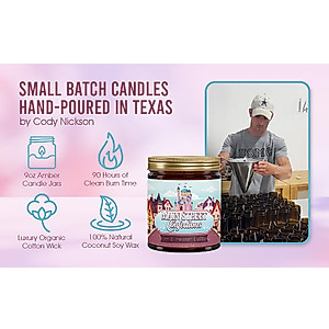 Fantaswick's Main Street Confections Candle | 100% Natural Coconut Soy Wax & Cotton Wick in Amber Candle Jar | Hand-Poured in Texas | 9oz