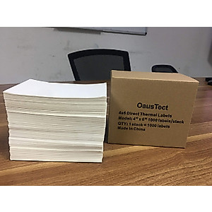OausTect 4x6 Shipping Label 1000 Fanfold Labels for Rollo, Zebra Direct Thermal Printer, with Perforations
