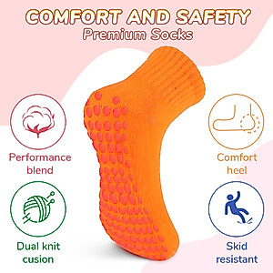 7 Pairs Kids Non Slip Socks Anti Skid Mid Calf Socks for Toddler Boys Girls (M)