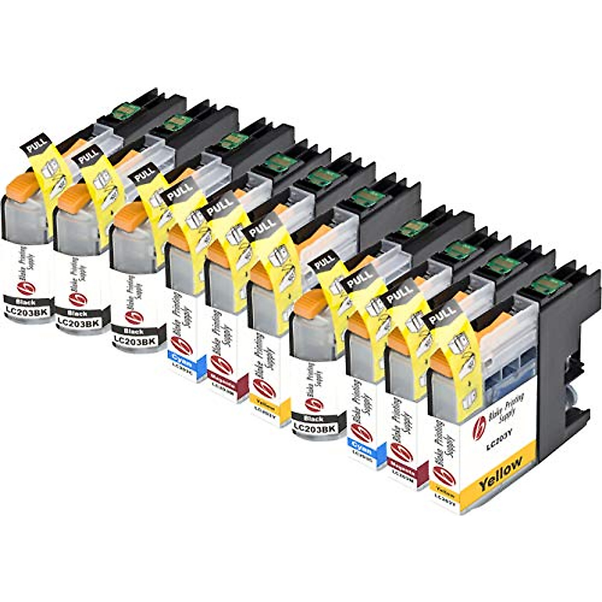 Blake Printing Supply Compatible Ink Cartridge Replacement for Brother LC201, LC203 (Black, Cyan, Magenta, Yellow, 10-Pack)