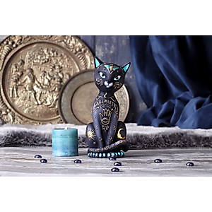 Nemesis Now Fortune Kitty Figurine 27cm, Resin, Black, Palmistry Cat Figurine, Fortune-Teller Black Kitty, Spiritual Gift, Cast in The Finest Resin, Expertly Hand-Painted