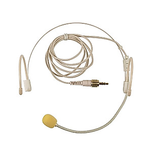 CANFON Cafon Pro 3.5mm Omni-directional Condenser Headset Microphone Input Line Compatible with Sony UWP V1/D11/D21 Microphones Transmitter, such as UWP UTX-B2/B03/B40, Skin color to hide