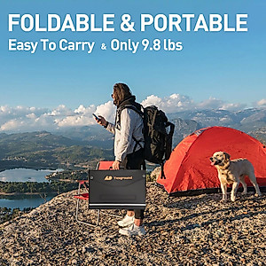 LytinRoop 120W Portable Solar Panel for Power Station, USB C/DC/QC 3.0 Solar Charger for Phones,IP65 Waterproof Portable Foldable Solar Panel, for Outdoors Camping Road Trip…