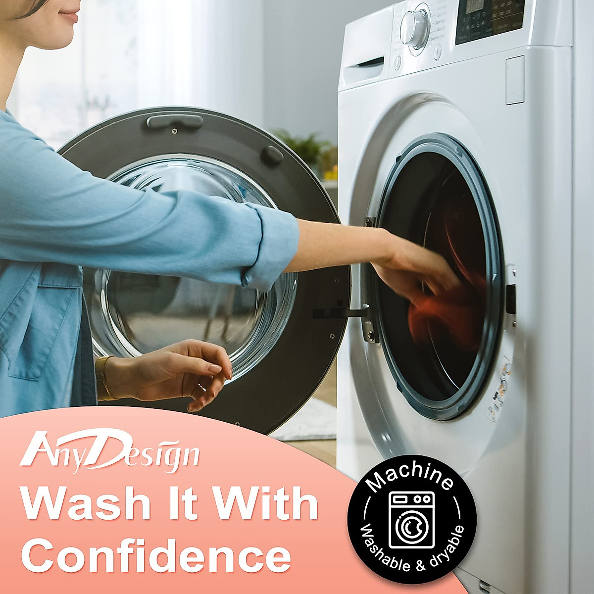 AnyDesign Spring Kitchen Towels Watercolor Farmhouse Floral Dish Towel Rustic White Black Buffalo Plaids Hand Drying Tea Towel for Cooking Baking Cleaning Wipes, Set of 4, 18 x 28 Inch