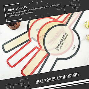 Operitacx Silicone Baking Mat for Dutch Oven Bread Baking Non- Stick Dough Rolling Pad with Long Handles Reusable Table Sheet White Black