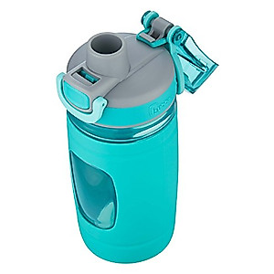 Bubba Flo Kids Water Bottle with Leak-Proof Lid, 16oz Dishwasher Safe Water Bottle for Kids, Impact and Stain-Resistant, Aqua Waters