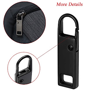 Urmspst Zipper Pull Replacement (2022 Upgraded), 16 Pcs Detachable Zipper Pull Tabs for Luggage Clothing Jackets Backpacks Boots Purse Coat(2Size, 4 Color Black, Silver, Gold, Brilliant Black)