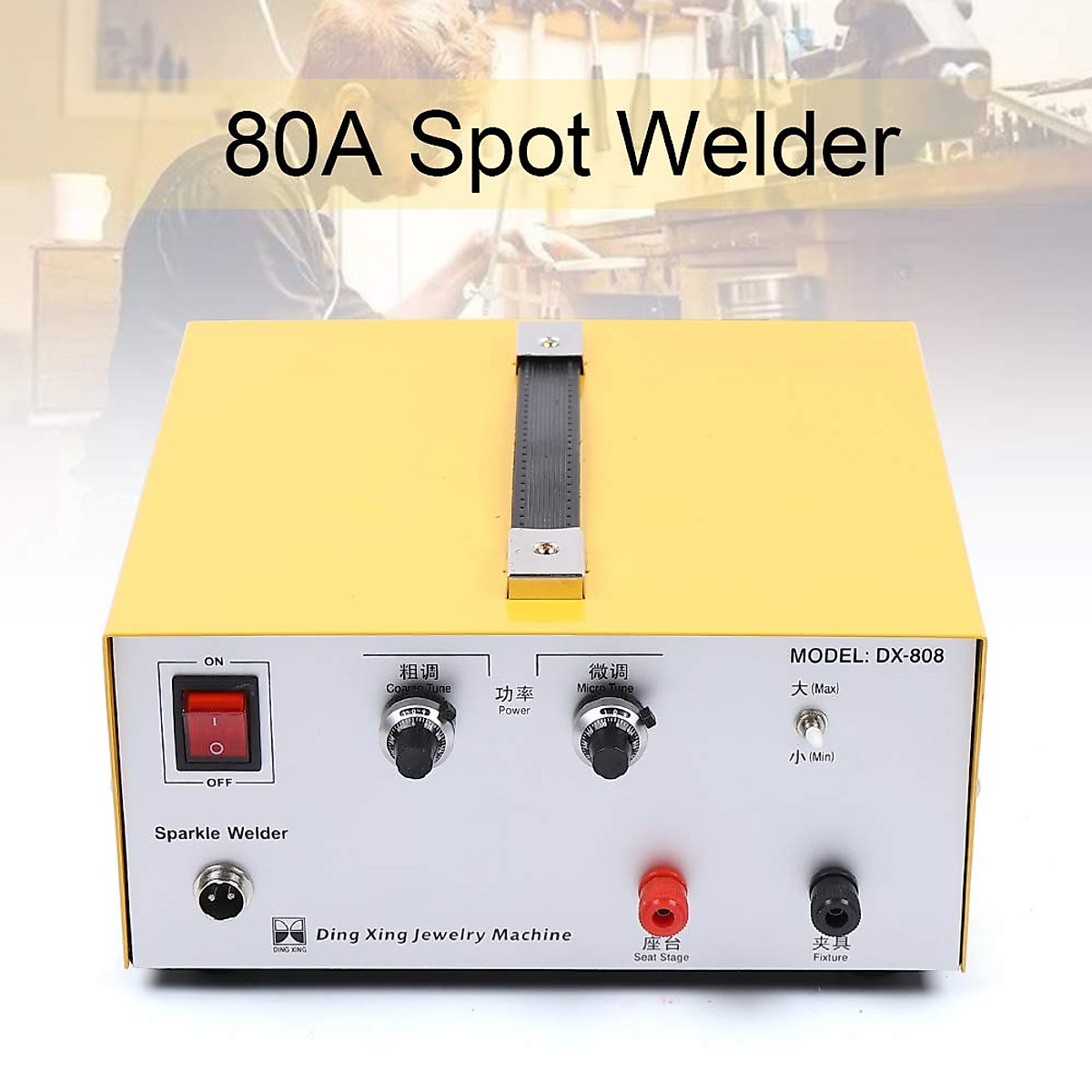 Jewelry Spot Welder, Gdrasuya 10 Pulse Sparkle Spot Welder Spot Welder Portable Spot Welding Machine with Handle Tool with Foot Pedal for Jewelry Gold Silver Platinum for Gold Silver Platinum