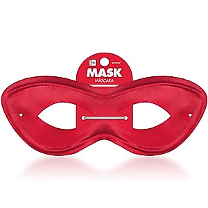 amscan Fabric Super Hero Domino Eye Mask, 8.25inch x 2.87inch, Red