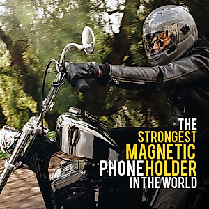 FREAKMOUNT Magnetic Motorcycle Phone Mount - Harley Davidson Accessories - Premium Billet Aluminum Holder for Gas Tank or Any Magnetic Surface, High-Speed Magnets - Fits Most Phones, Black