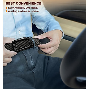 BULLIANT Men Belt, Ratchet Click Sliding Leather Belt for Gift Men 1 3/8,Cut for Fit(Black,32"-38" Waist Adjustable)