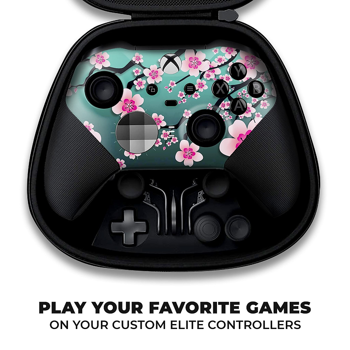 DreamController Cherry Blossom X-box Elite Controller Series 2 Limited Edition Custom Elite Series 2 Controller for X-box One/Series X/S. with Advanced Hydro-Dip Paint Technology (Not Just a Skin)