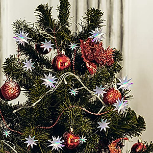 3D Star Disco Iridescent Silver Party Decorations Snowflake Garland, UNIIDECO Groovy Dance Euphoria Prom Party Twinkle Stars Decor, Iradescent Ceiling Hanging Bachelorette Graduation Supplies