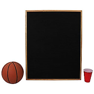 Executive Office Solutions Extra Large Changeable Letter Board - Black Felt With Solid Oak Frame, Wall Mount, Canvas Bag, Letter Clippers, Letter Box and 450 Characters 24 x 30 Black (LB5)