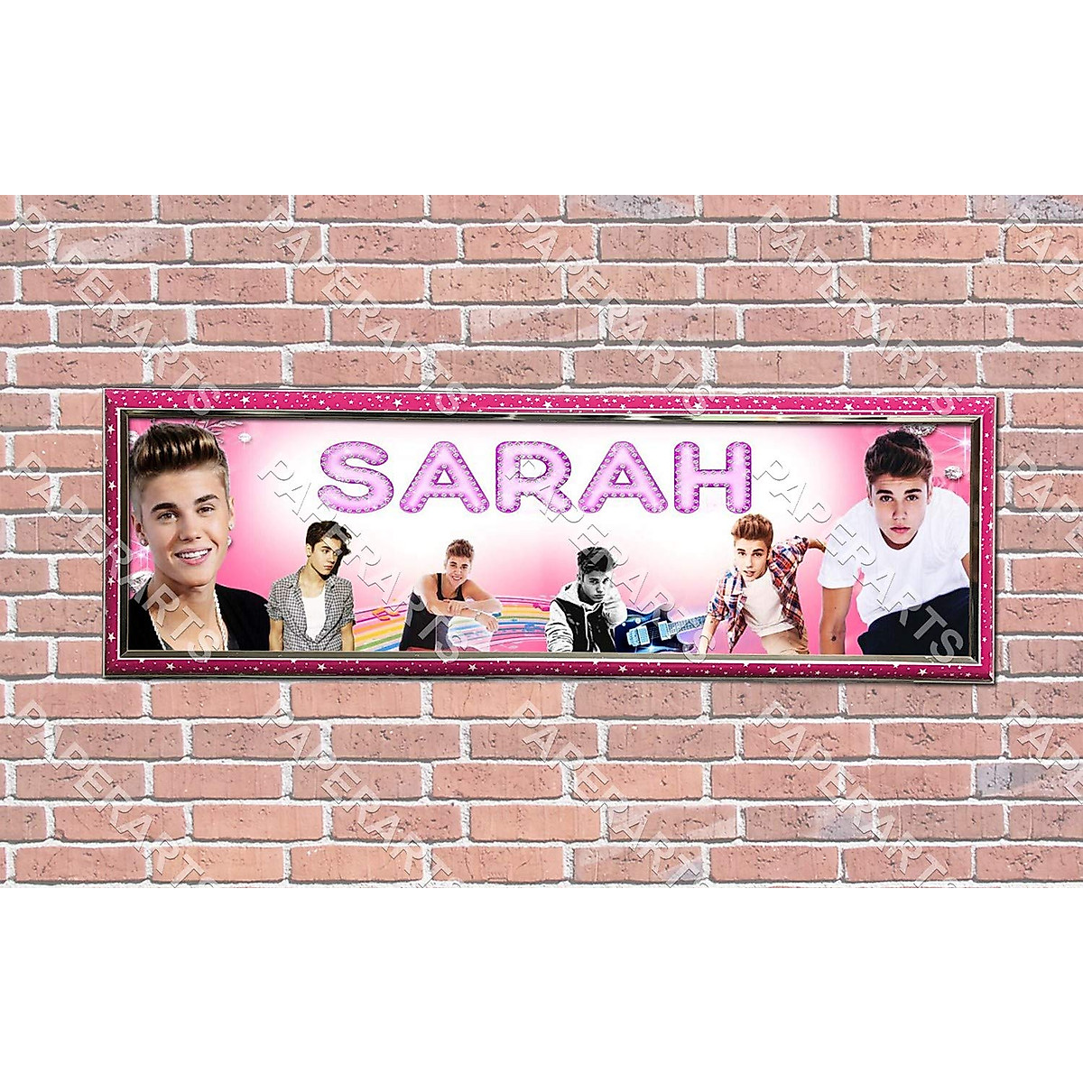 Justins Biebers #1 - Personalized Birthday Name Poster with Custom Name On it, Border Mat and Frame Options