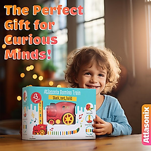 300 Pcs Domino Train Set - Automatic Rally Setter for Boys & Girls - Ages 4-10 - Montessori Toy with Colorful Tracks - Christmas & Creative Birthday Toy, Automatic Block Laying Stacker Game