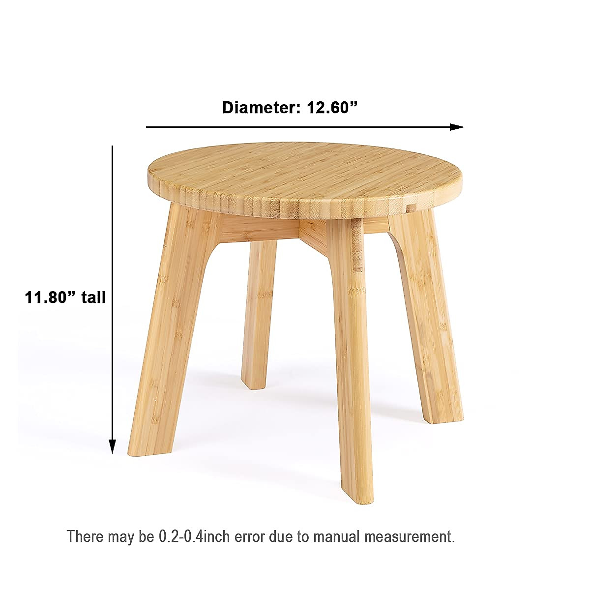 GOBAM Bamboo Step Stool, 11.8 inches - Sturdy Foot Stool for Adults, Kids Stool, Portable Wooden Stool for Kitchen, Bathroom, Bedroom, or Toy Room - 300 lbs Capacity