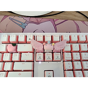 YupYay Handmade Cute Keycaps,Compatible with Cherry MX Switches Mechanical Keyboard Pink PBT Keycap,Computer Gaming Keyboards Key Caps,Artisan ESC OEM Profile R4 Key Cap (Pink)