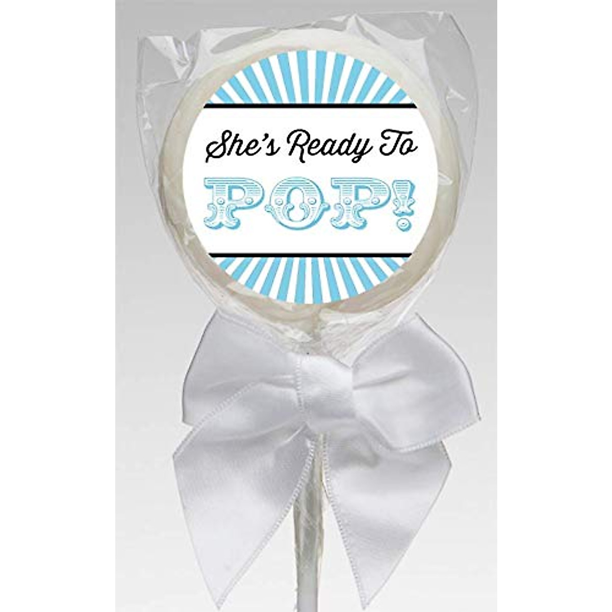 Blue Ready to Pop Baby Shower Stickers | 36 Matte Stickers | 2 Inches Round | Ready to Pop Baby Shower Labels