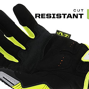 Mechanix WEARSMP-C91-010 Cut Resistant Gloves, Hi-Vis Yllw, L, PR,Fluorescent Yellow & Orange,Large