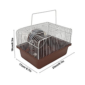 Hamster Cage Portable Outdoor Exercise Yard Fence Top Cover Anti Escape,Hamster Cage Breathable Portable Small Animal House with Water Bottle Bowl Running Wheel for Guinea Pig