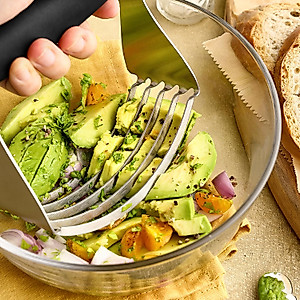 Spring Chef Dough Blender For Baking, Heavy Duty Dough Cutter Tool, Stainless Steel Pastry Cutter Tool with Sharp Blades, Dough Mixer, Pastry Blender for Easy Mixing, Dishwasher Safe - XL Size - Black