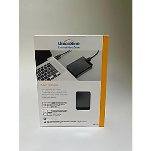 UnionSine 1TB Ultra Slim Portable External Hard Drive HDD-USB 3.0 for PC, Mac, Laptop, PS4, Xbox one,Xbox 360-Super Fast Transmission-HD-2510(Black)