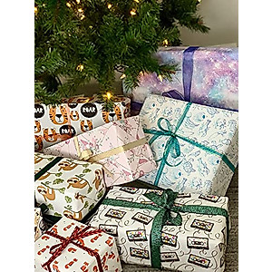 Stesha Party Ocean Coastal Gift Wrap Wrapping Paper - Folded Flat 30 x 20 Inch - 3 Sheets