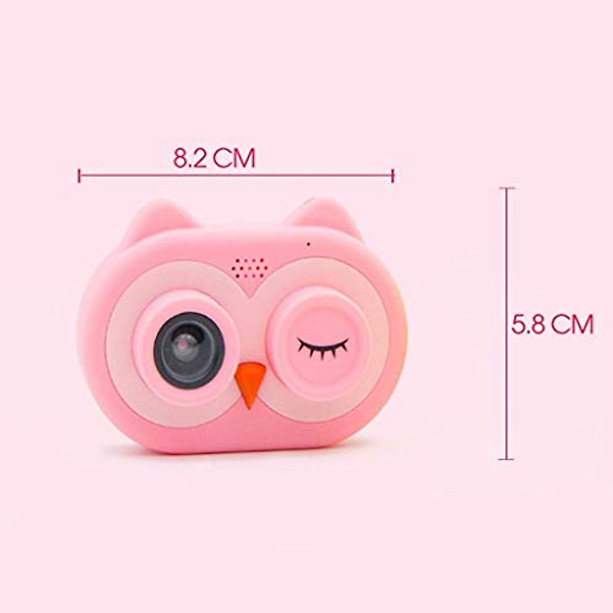 LKYBOA Children Mini Camera - Digital Owl Camera Smart Can Take Pictures （8.2x5.8x3.1cm） (Color : Pink)