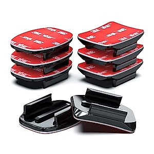Sametop Helmet Adhesive Sticky Mounts Flat Curved 3M Mount Compatible with GoPro Hero 11, 10, 9, 8, 7, 6, 5, 4, Session, 3+, 3, 2, 1, Hero (2018), Fusion Max Cameras (8 Packs)