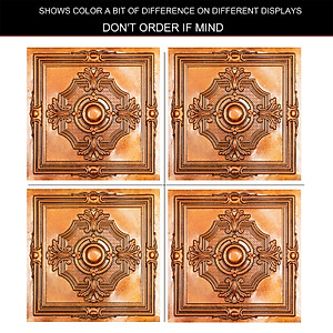 Ceiling Tin Tiles Farmhouse Tin Ceiling Tiles for Cafe Club Salon Hotel Store Bar 2'x2' PL38 Archaic Copper 10pcs