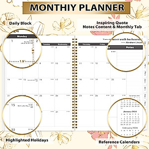 2024-2025 Monthly Planner/Calendar - 2 Year Monthly Planner 2024-2025, January 2024 - December 2025, 9" x 11" Planner with Monthly Tabs, Twin-Wire Binding, Two-Side Pocket, Perfect Organizer