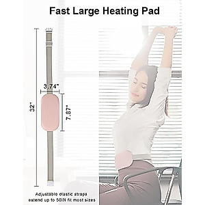 JZLUCKY Portable Heating Pads for Cramps, Fast Large Menstrual Heating Pads with 3 Heating Level and 3 Massage Mode, Cordless Heating Pads for Low Back,Belly Pain Relief Gift for Women Girl(Pink)