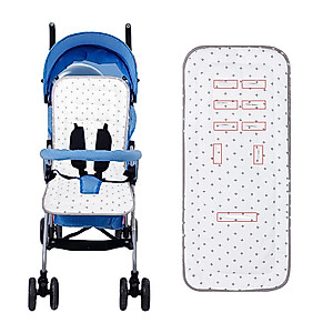 Stroller Seat Liner Universal Baby Stroller Sleeping Pad Car Seat Cushion Thick Cotton Breathable Stroller Mat Easy Installation for Newborns Infants Toddlers Outdoor Sports Jogger (white+grey)