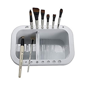 Jerry's Artarama Artist Brush Washer - Multi Use Include Paint Brush Stand & Rest, Cleaning & Washing Basin, Water Bucket, and Painting Palette All In One Within a Lidded Compact Carry Case for Travel