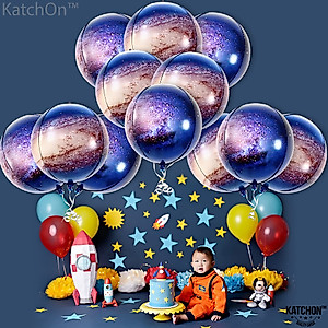 KatchOn, Galaxy Balloons for Galaxy Decorations - 22 Inch, Pack of 12 | Space Balloons for Galaxy Birthday Party Decorations, Space Decorations | Planet Balloons, Two The Moon Birthday Decorations