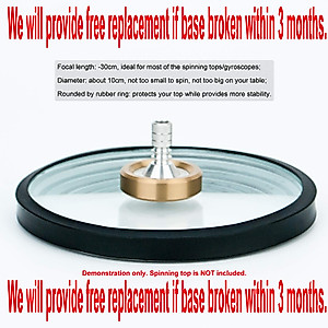 DjuiinoStar 4" Spinning Top Base (Rounded by Silicone), 30cm Focal Length (Double Concave), 100mm Large Gyroscope Station (Help to Prolong Your Average Spinning Time) DSTB-1005