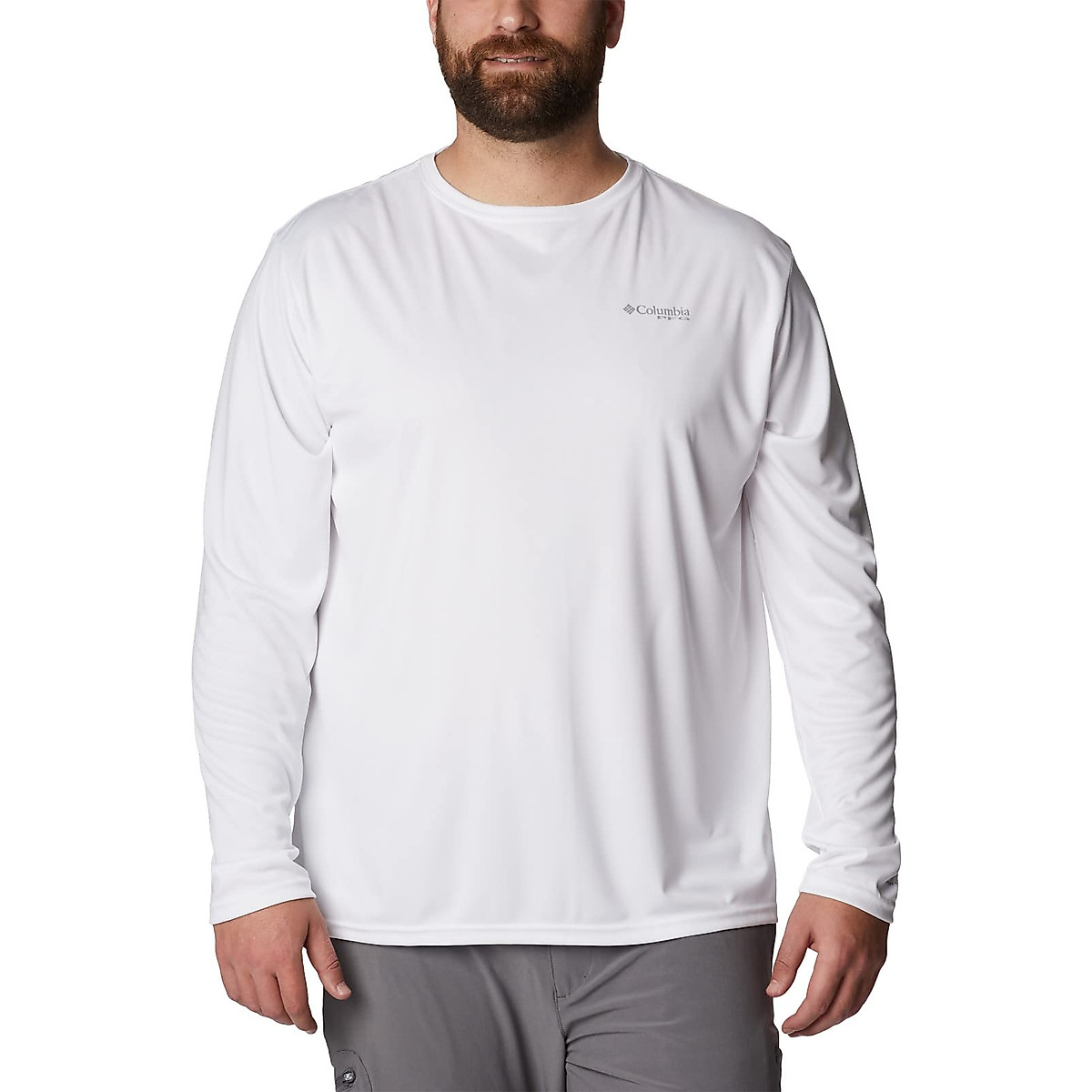 Columbia Men's Terminal Tackle PFG State Triangle LS, White/Fl Flag, 5X Tall